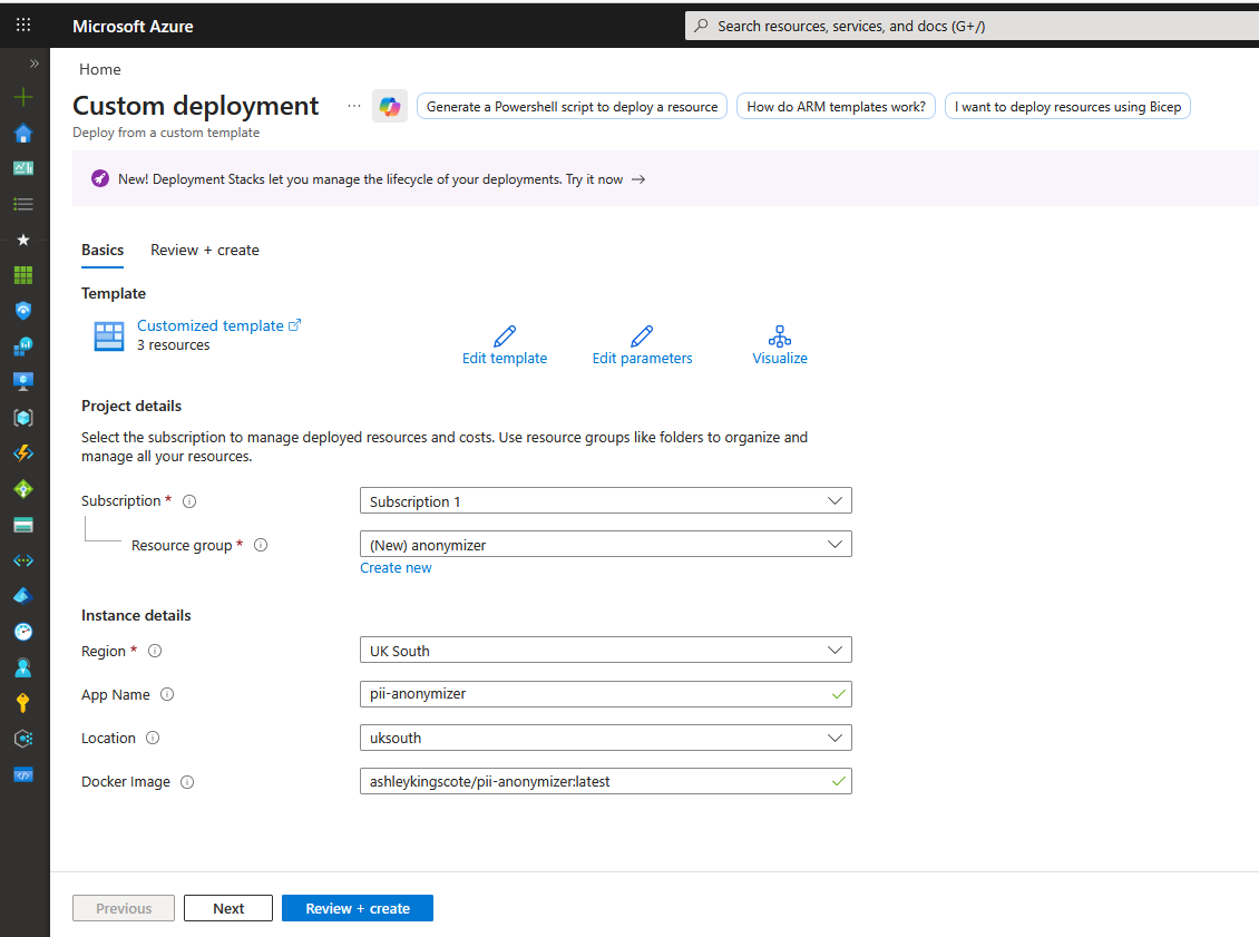 PII Anonymization Service | akingscote